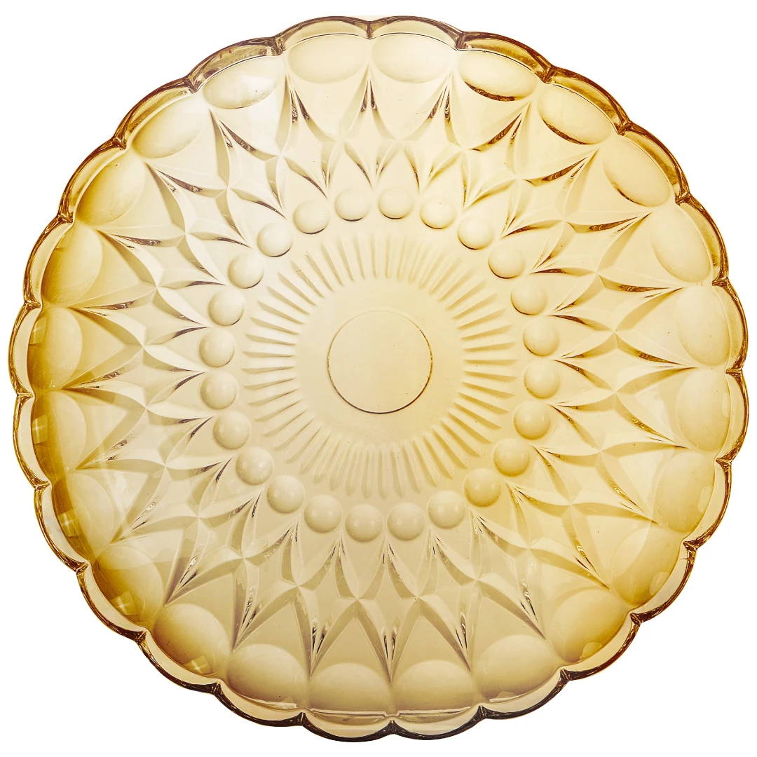 Full-Fit - Centro de mesa em cristal ecológico D32,7xA7cm cor âmbar