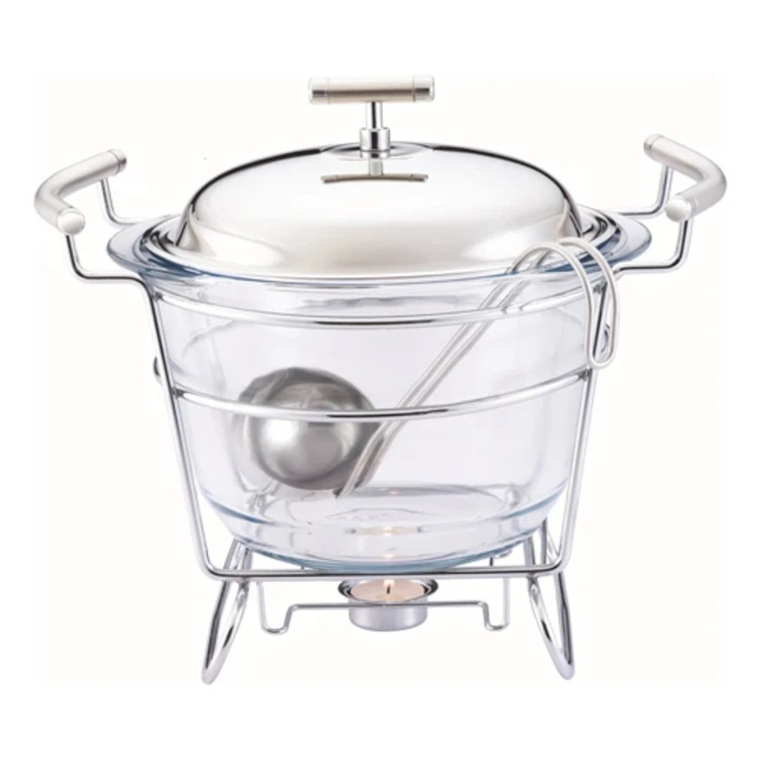 Full-Fit - Rechaud redondo para sopa em vidro com tampa e concha inox ...