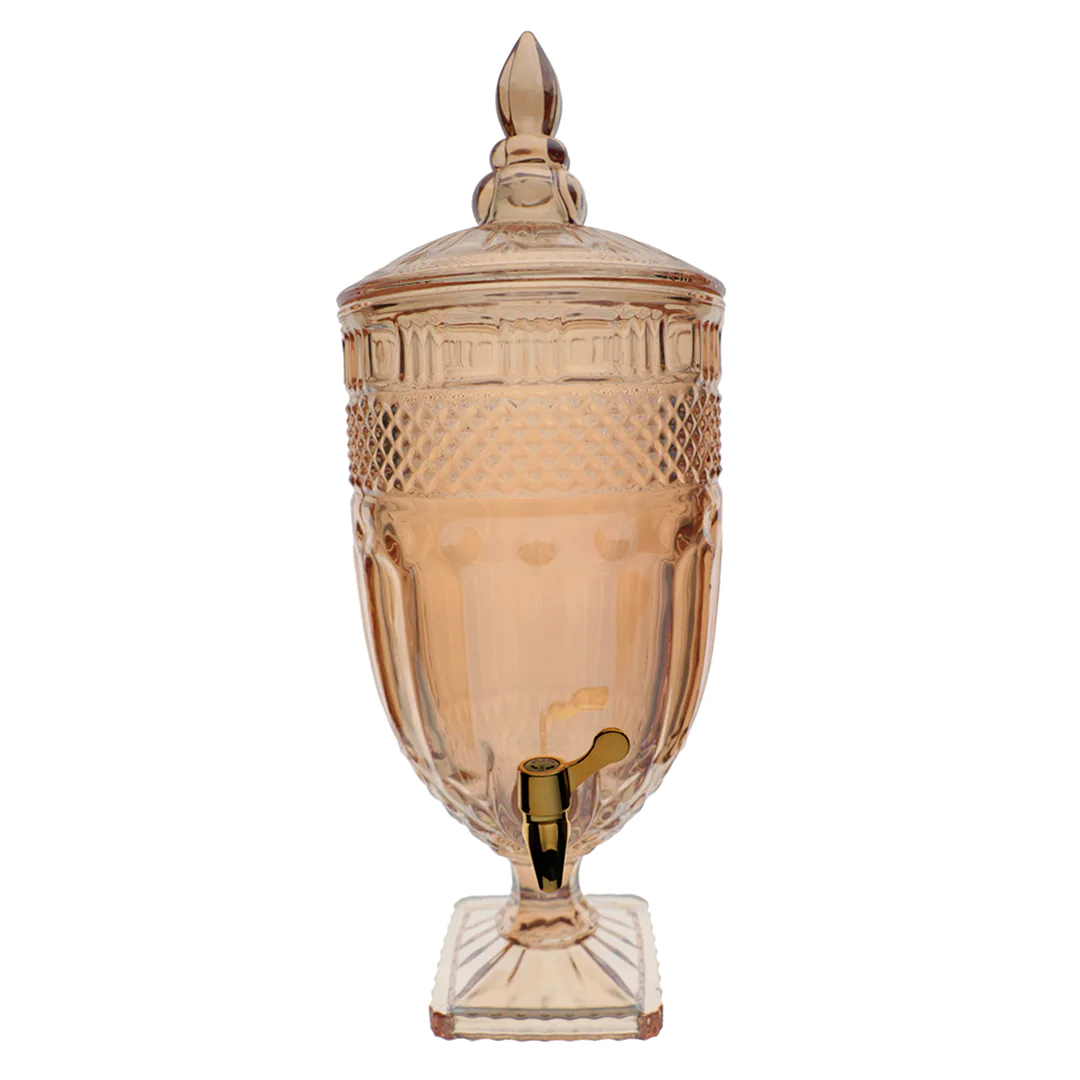 Full-Fit - Suqueira em cristal ecológico com pé 4,5L cor âmbar