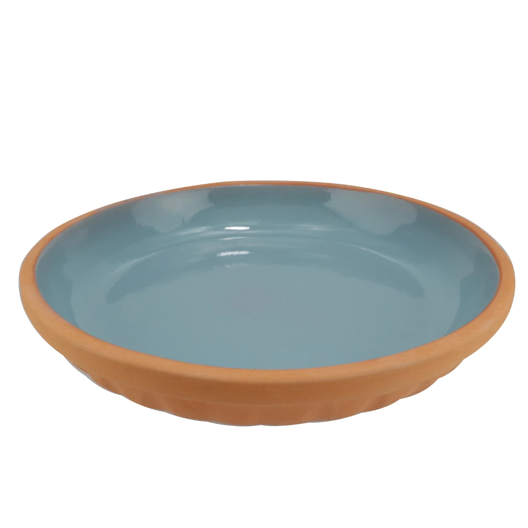 Full Fit - Travessa redonda em cerâmica 2,5L D36xA6cm azul turquesa