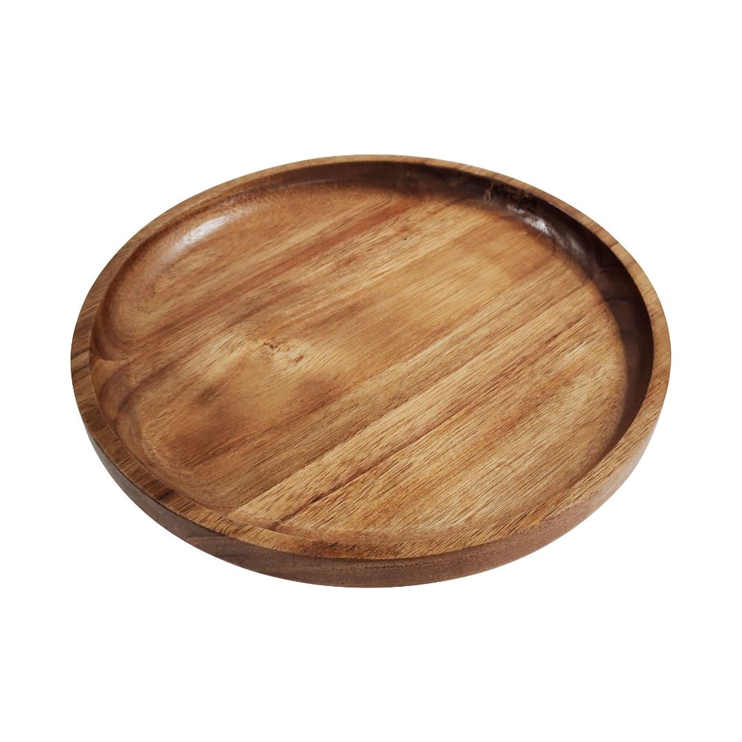 Full-Fit - Bandeja redonda em madeira de acácia D30xA3cm