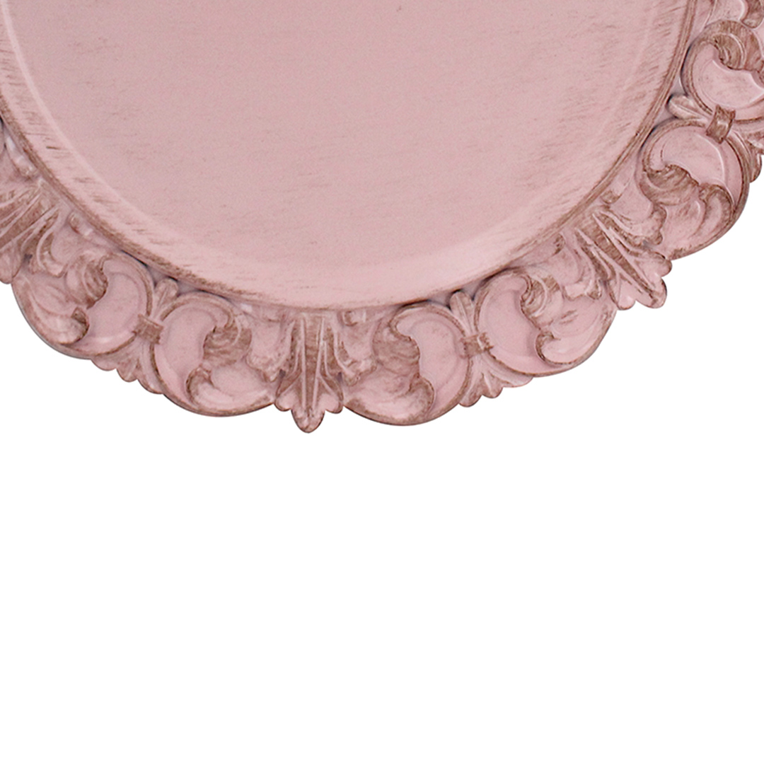 Full-Fit - Sousplat arabesco em plástico 35cm cor rosa